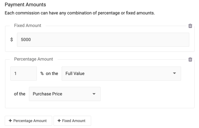 Commission Structure Settings